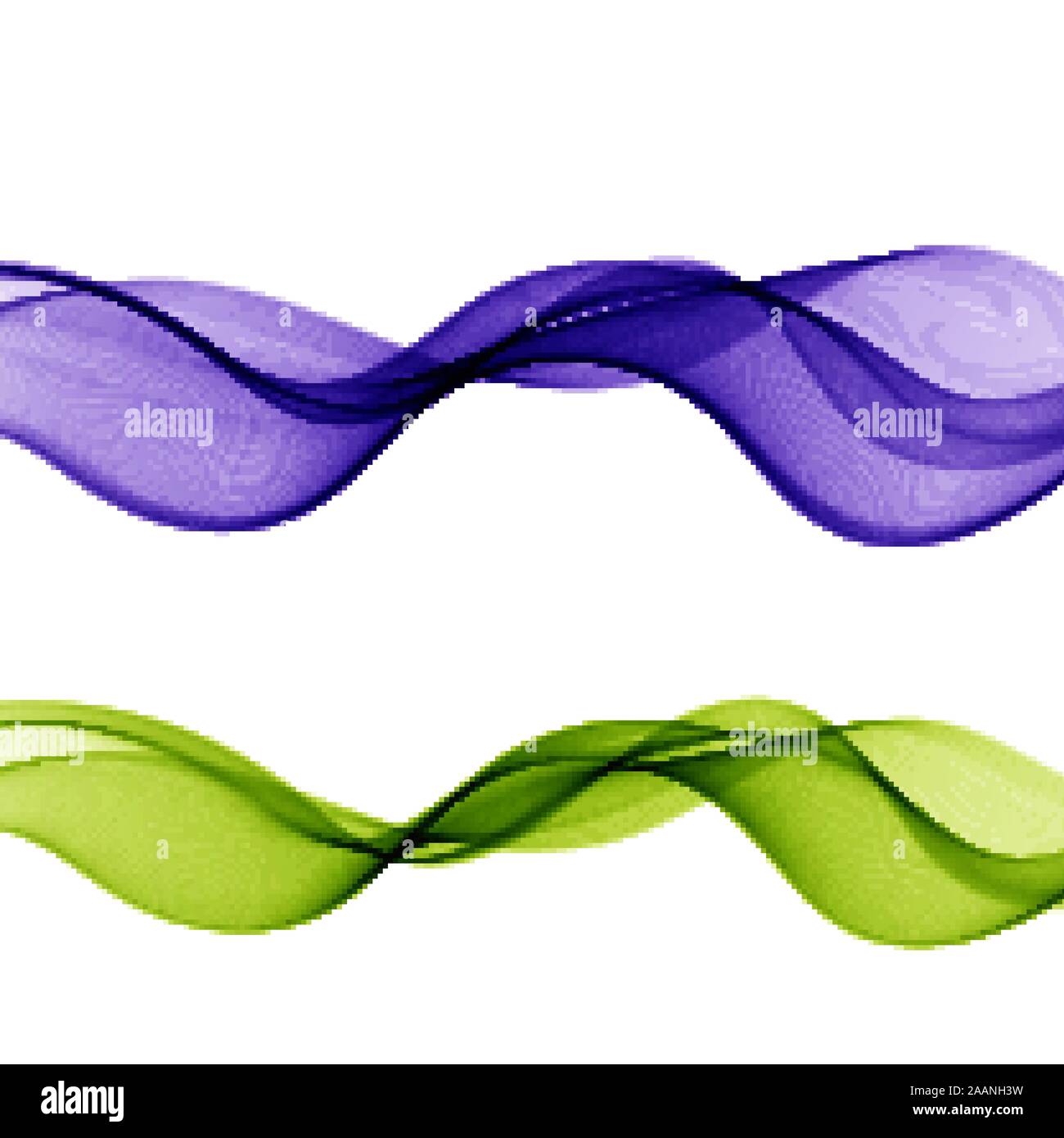 Abstract blue and green waves set Transporent wave Stock Vector Image ...