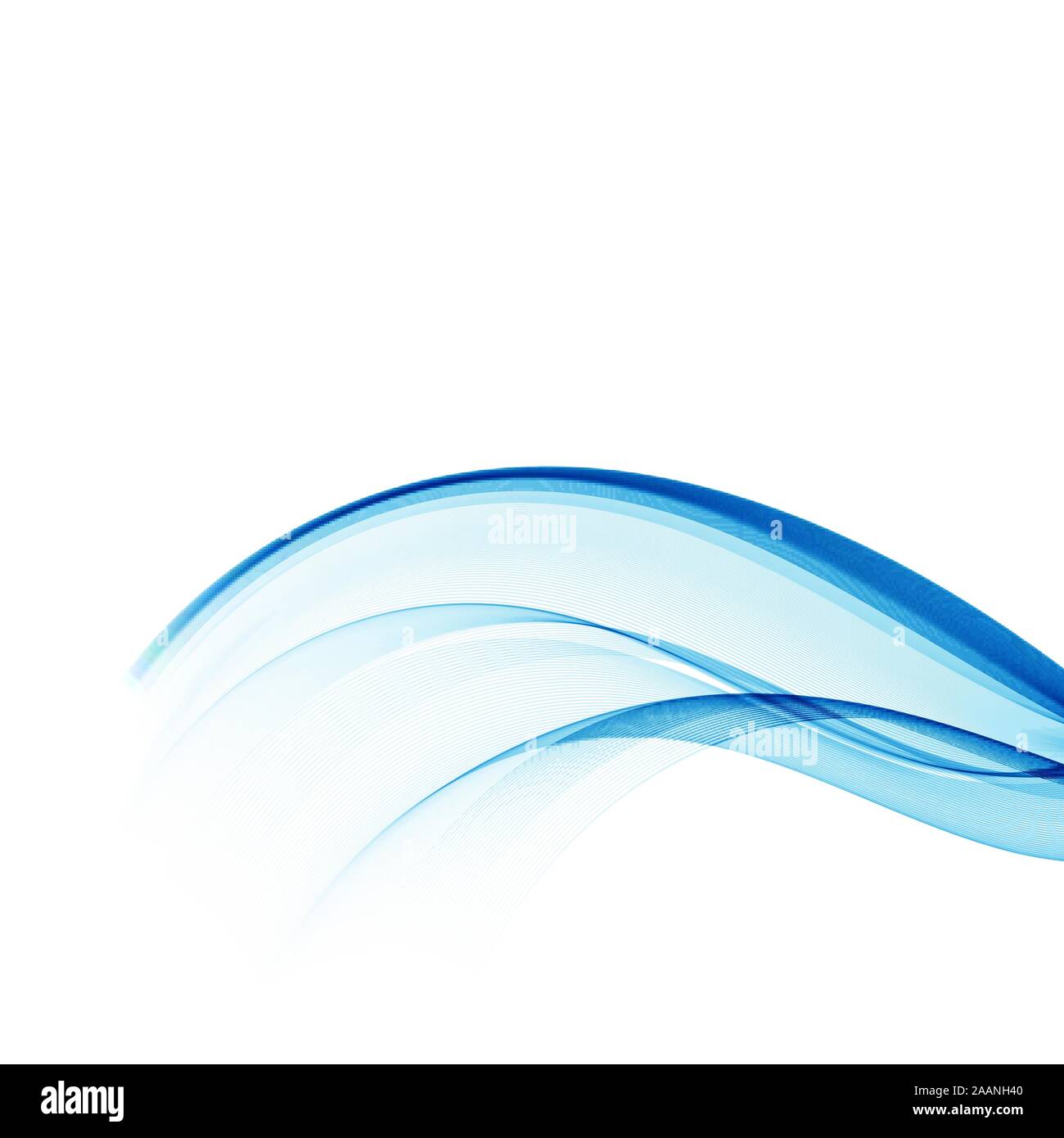 Abstract smooth wave color vector.Flow curve of the blue wave.Vector ...