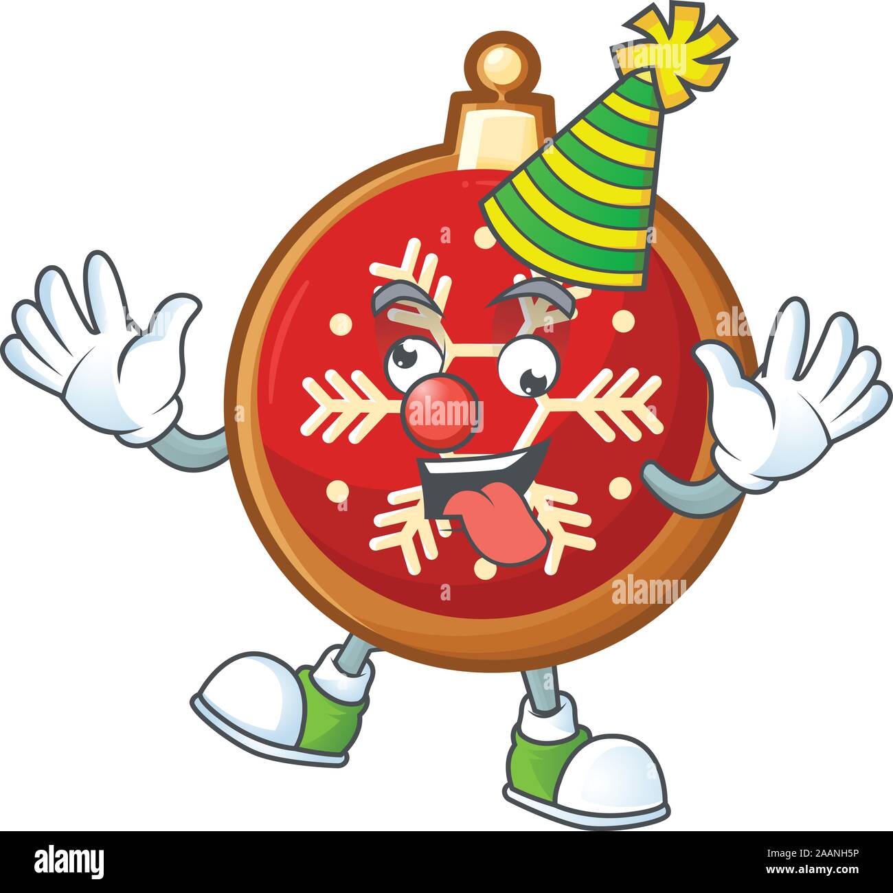 Cartoon red christmas ball with the clown character Stock Vector Image ...