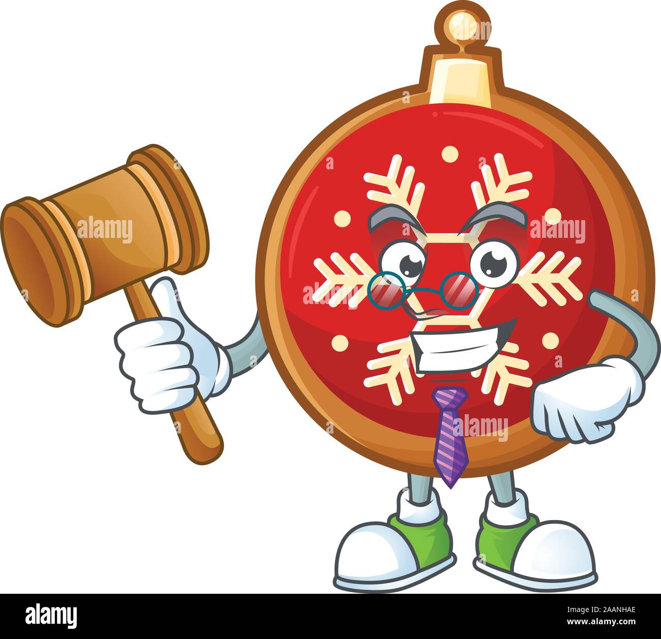 Cartoon red christmas ball with the judge character Stock Vector Image ...