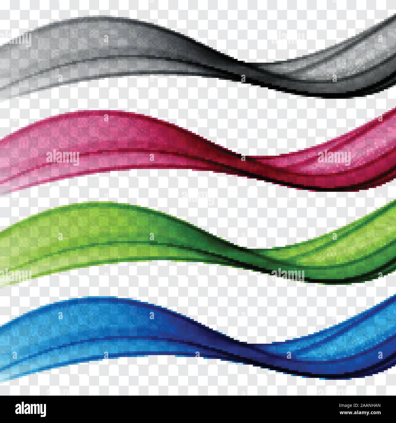 Smooth clear beautiful waves set Wave abstract background vector Stock ...
