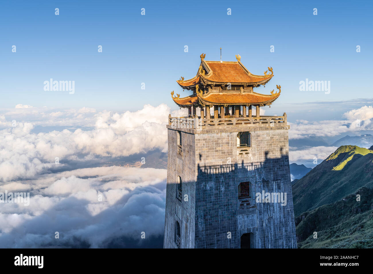 Pagoda at the top of mount Fanispan, Sapa region, Lao Cai, Vietnam ...