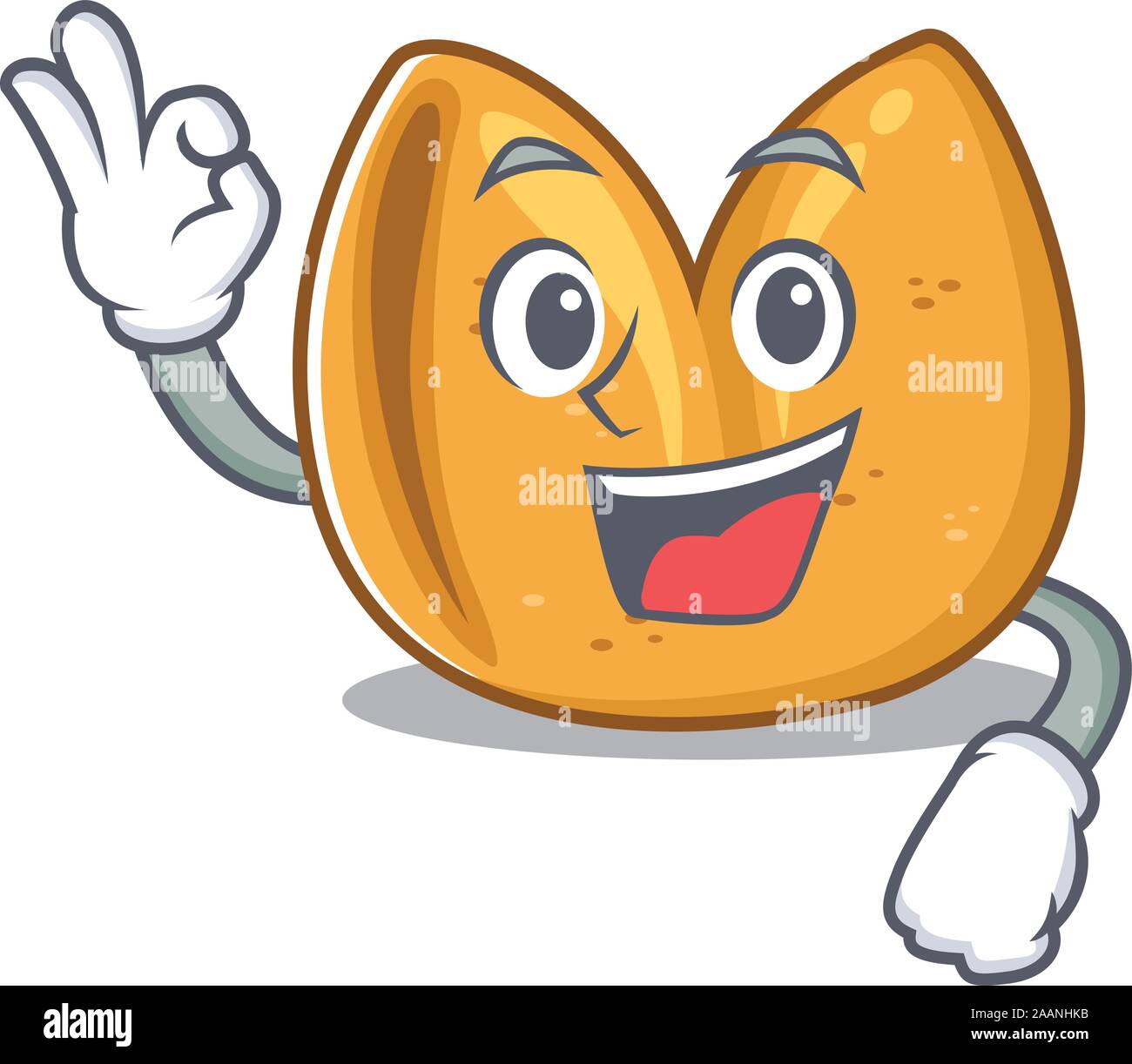 Sweet fortune cookie cartoon character making an Okay gesture Stock ...