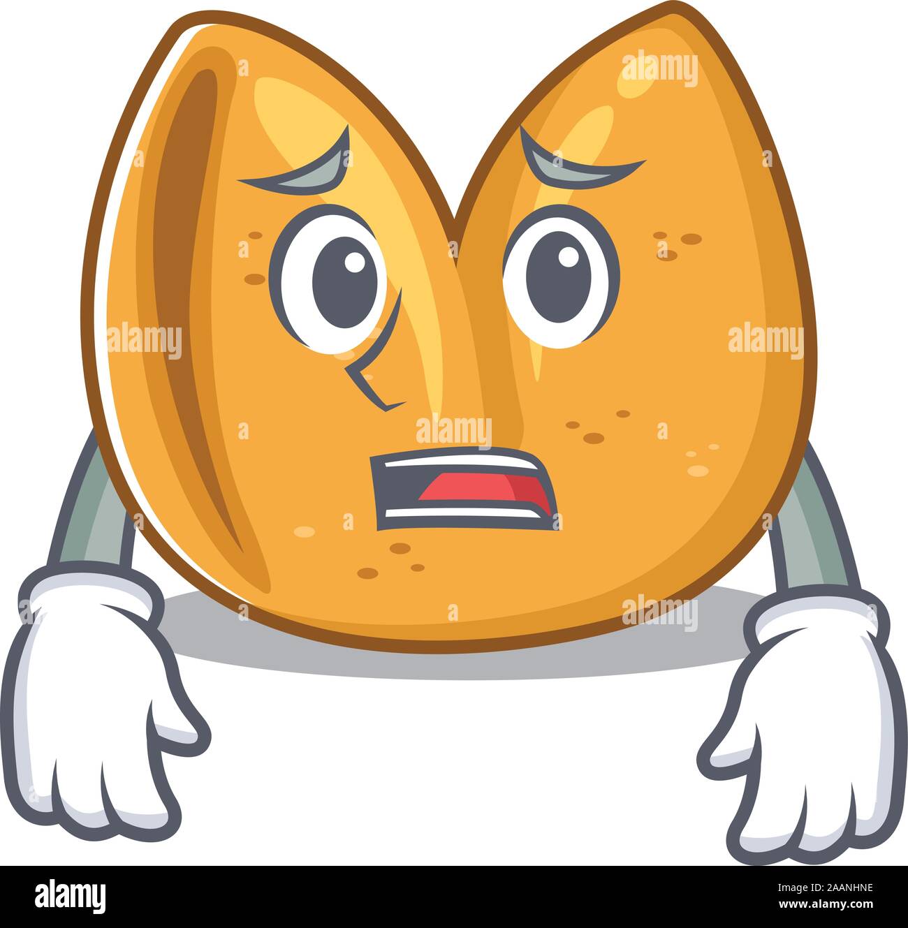 Fortune cookie Cartoon character showing Afraid look face Stock Vector ...