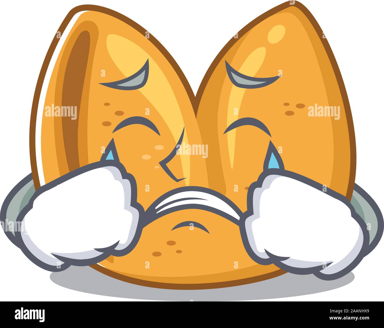 Sad Crying fortune cookie cartoon style vector illustration Stock ...