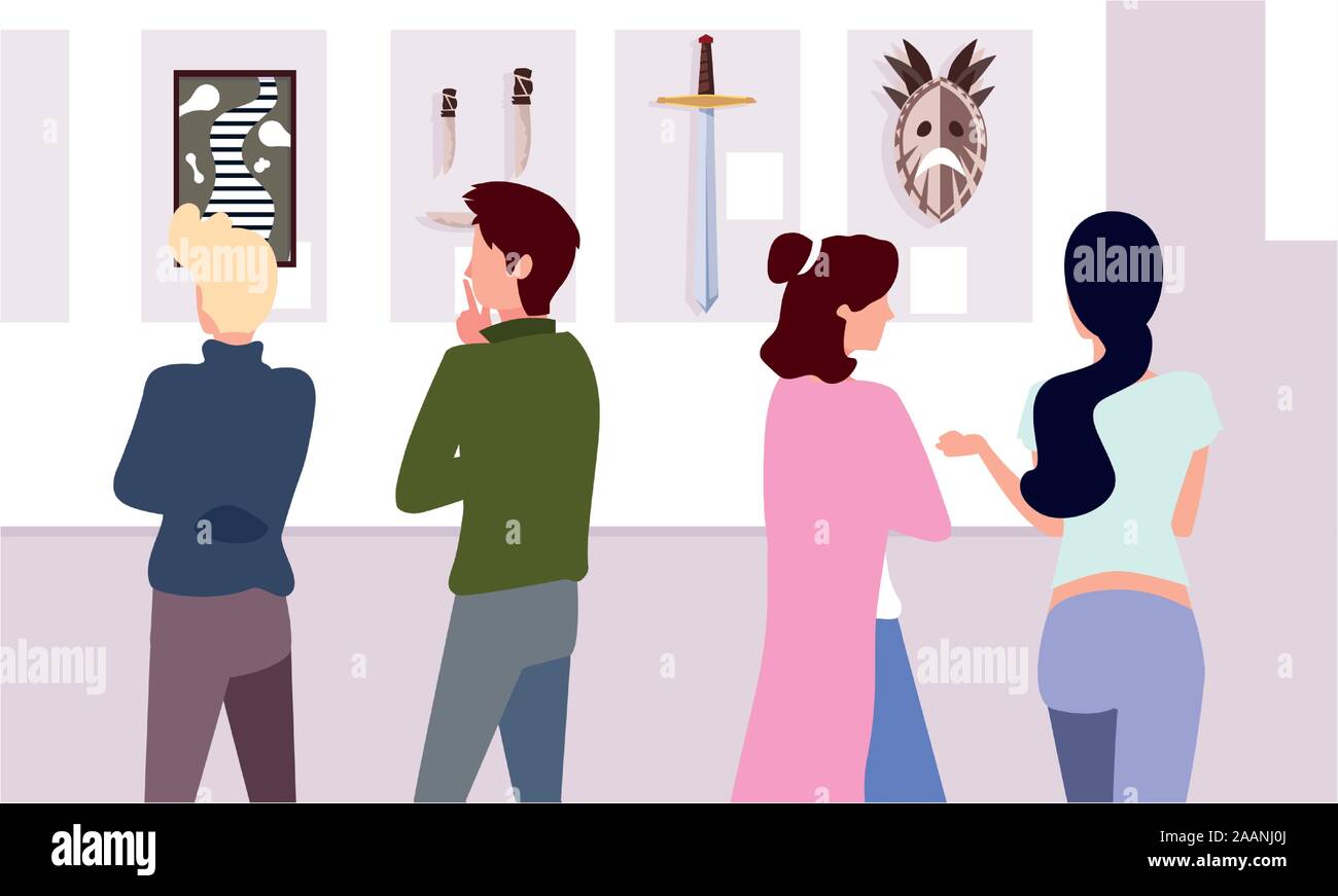 Group of visitors view Cut Out Stock Images & Pictures - Alamy