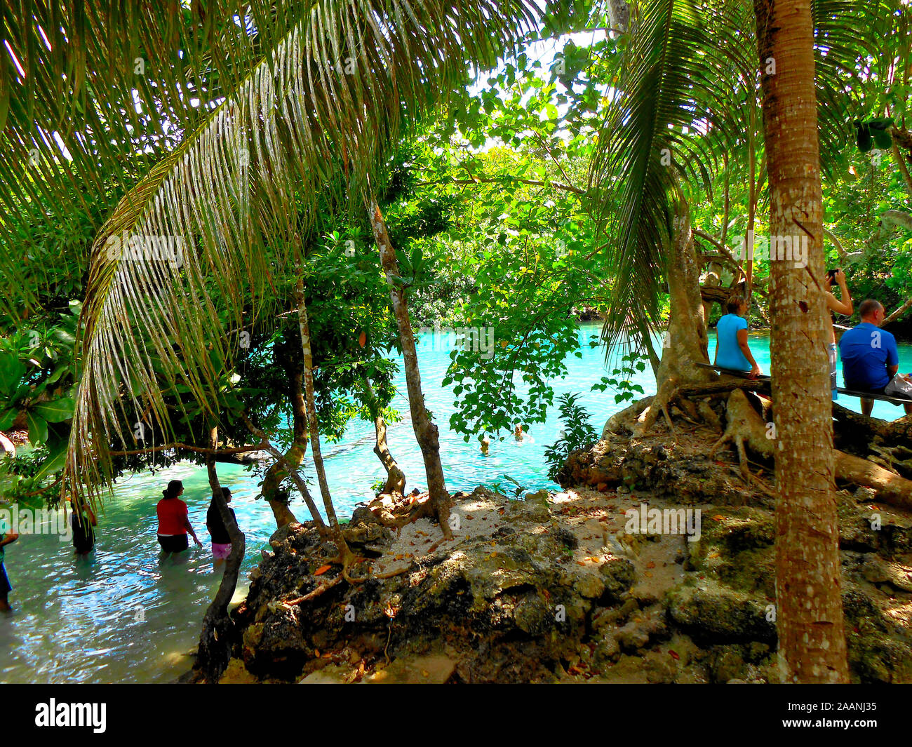 The Blue Lagoon at Espiritu Santo Vanuatu Pacific Islands Stock Photo ...