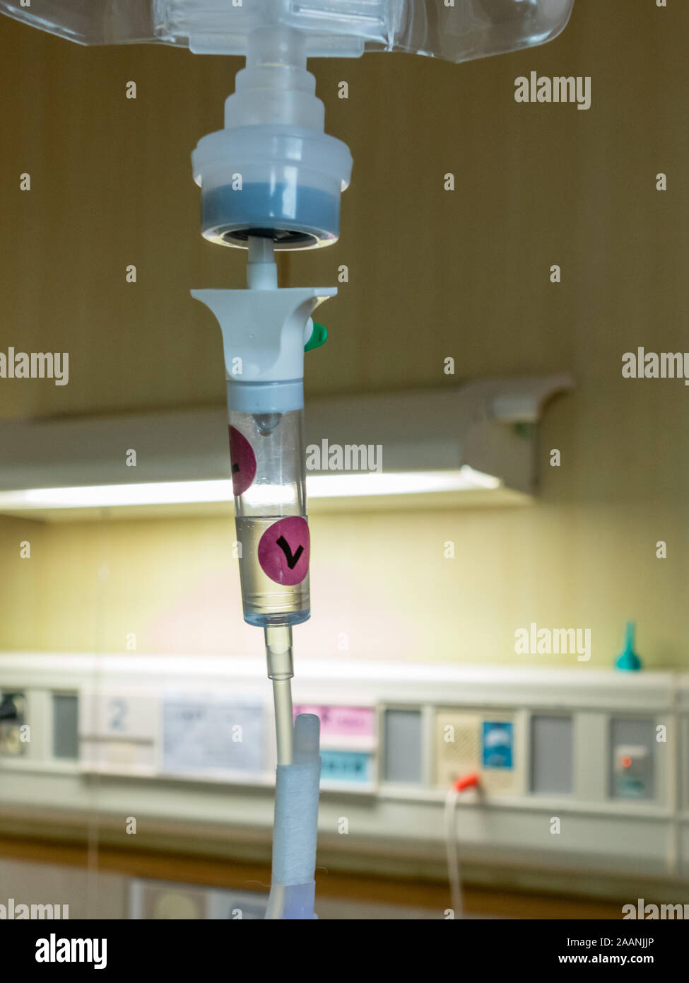 IV saline drip in hospital room for patient Stock Photo - Alamy