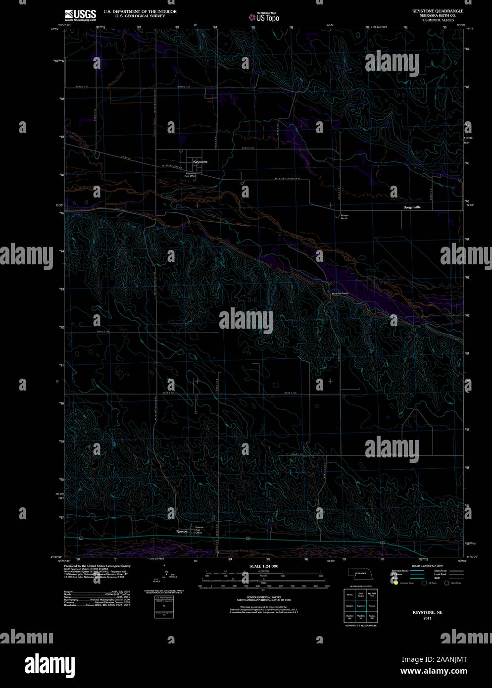 Keystone nebraska map hi-res stock photography and images - Alamy