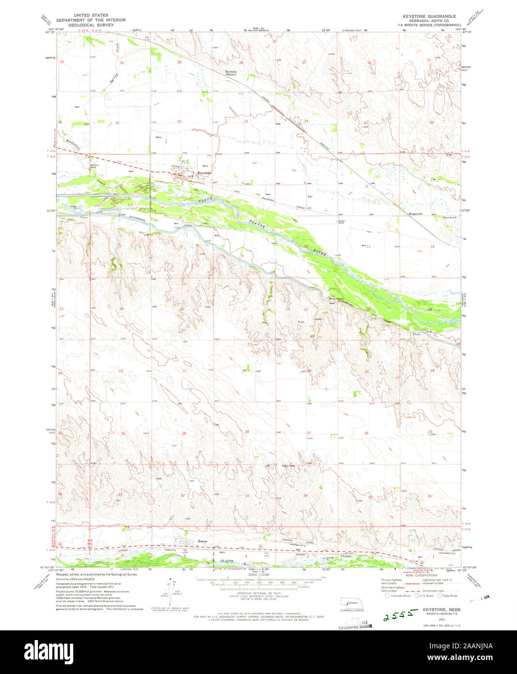 Keystone nebraska map hi-res stock photography and images - Alamy