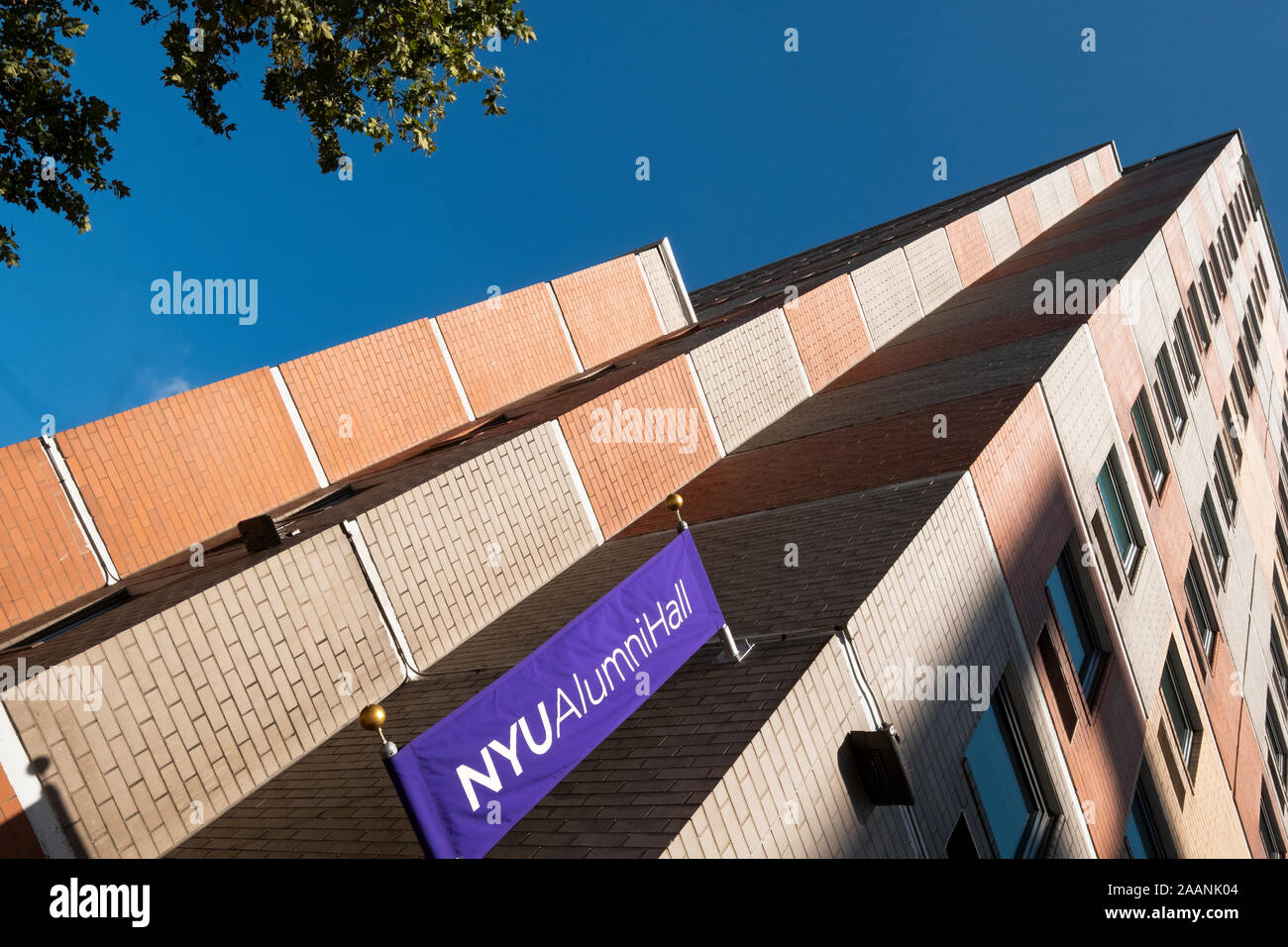 An unusual view of New York University's Alumni Hall dormitories on ...