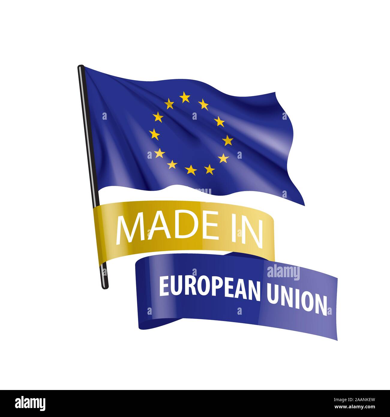 European union flag, vector illustration on a white background Stock ...