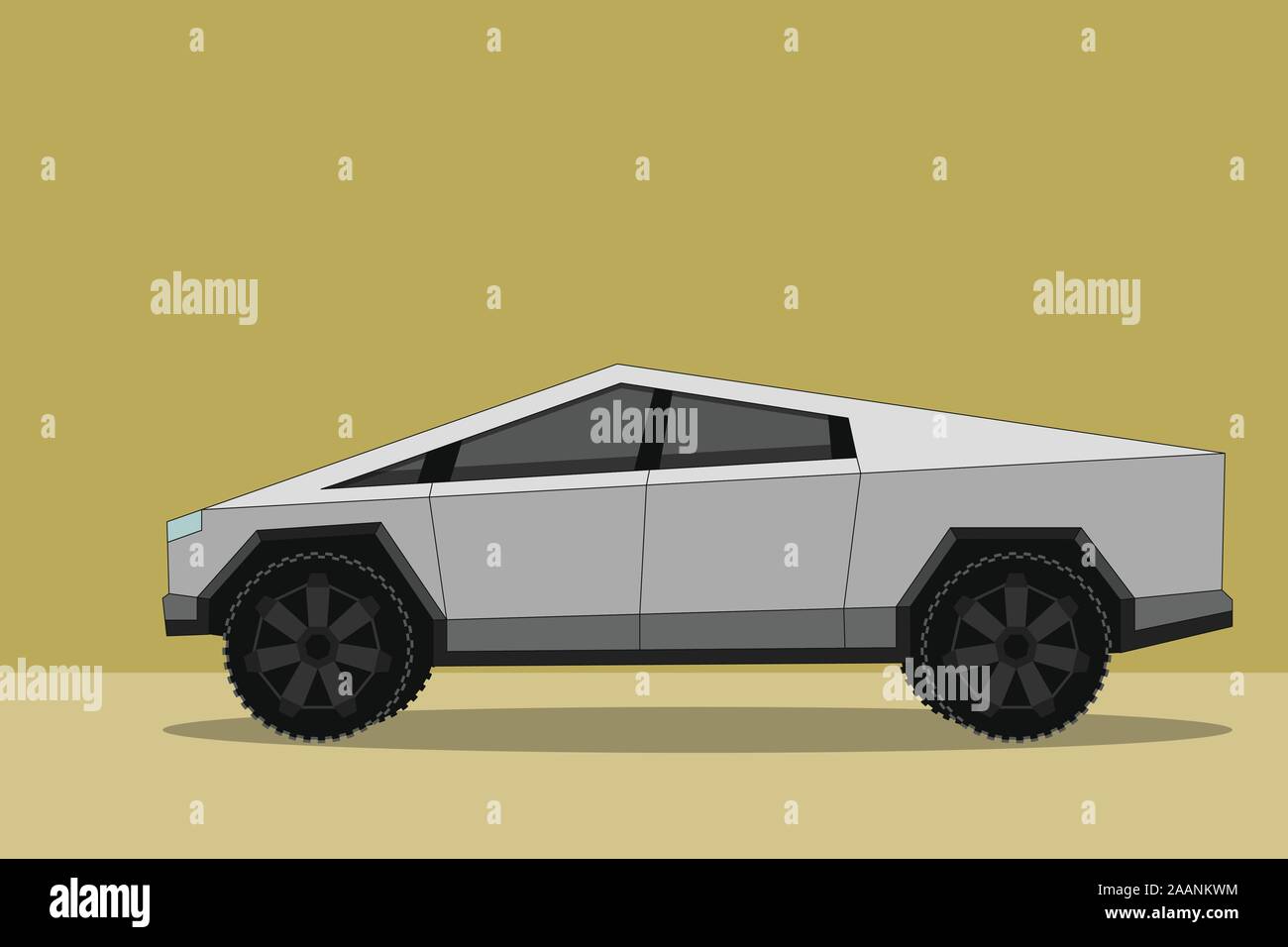 Flat vector illustration of polygon shape strange futuristic looking ...