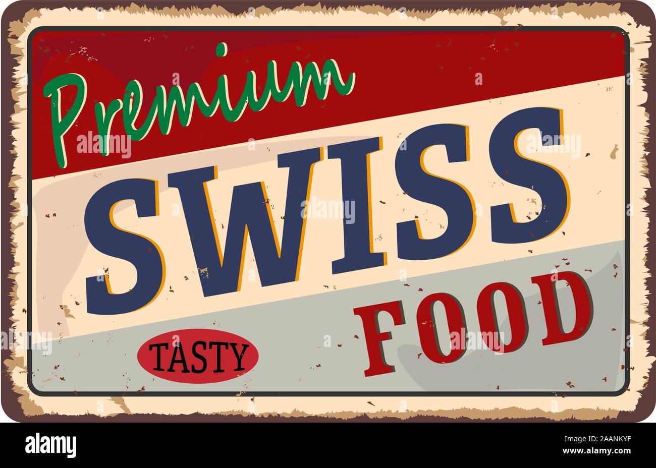 Premium swiss food vintage rusty metal sign on a white background ...