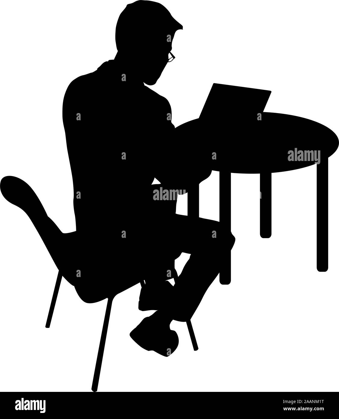 Person At Computer Silhouette
