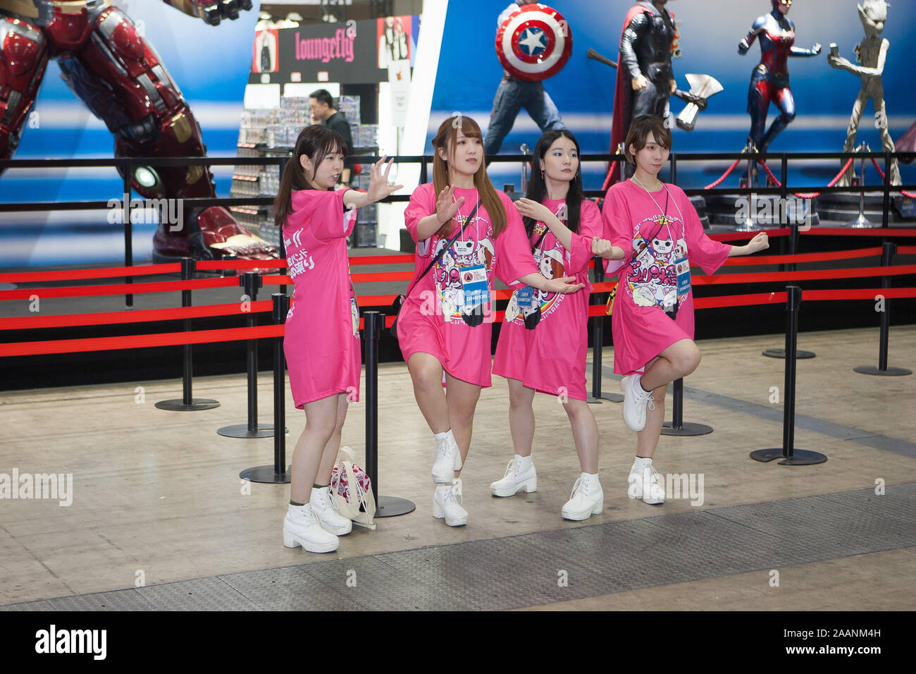 Chiba, Japan. 22nd Nov, 2019. Campaign models are seen during the Tokyo ...