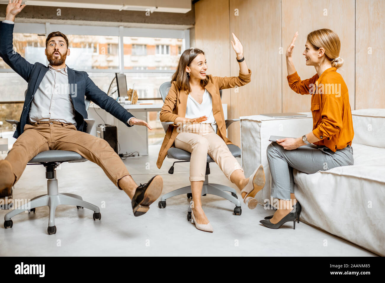 Company employees relaxation hi-res stock photography and images - Alamy