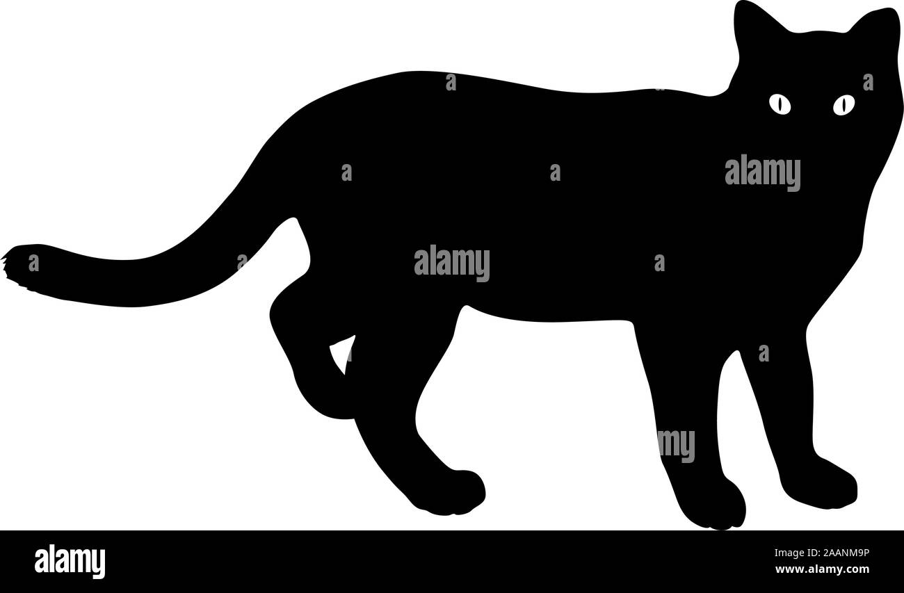 Silhouette of the Lynx on a white background Stock Vector Image & Art ...