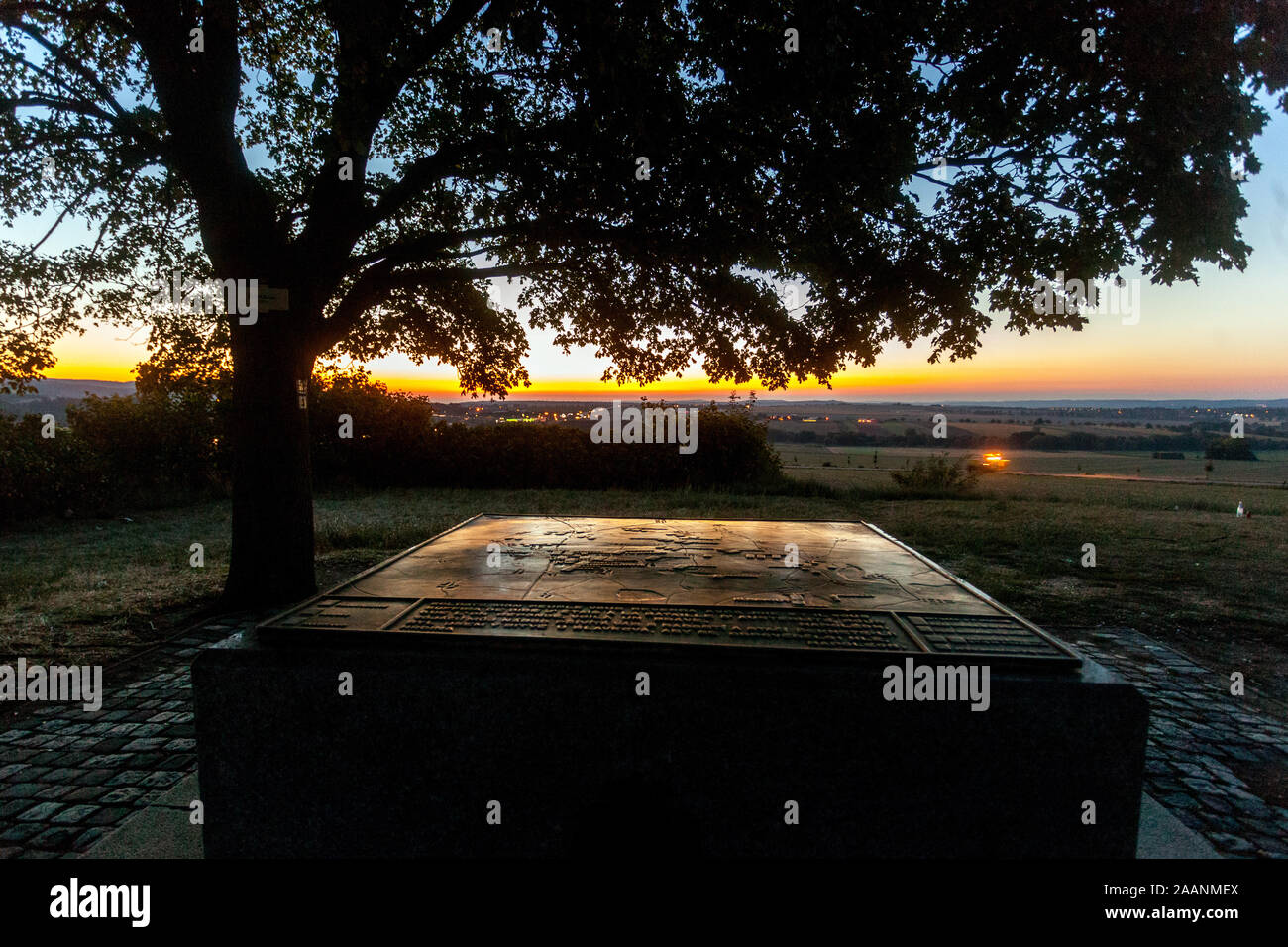 Sunrise over Zuran Hill, Napoleon's command post at the Battle of ...