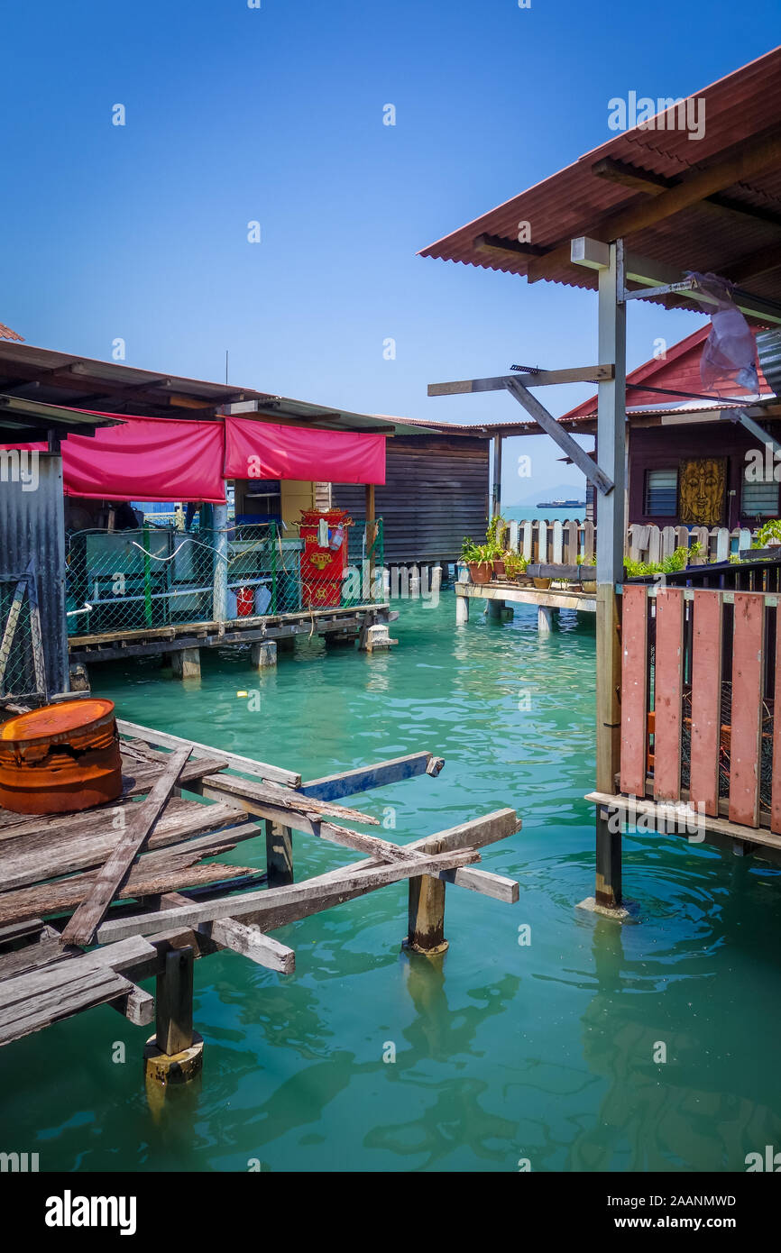 George Town Chew jetty in Penang, Malaysia Stock Photo - Alamy