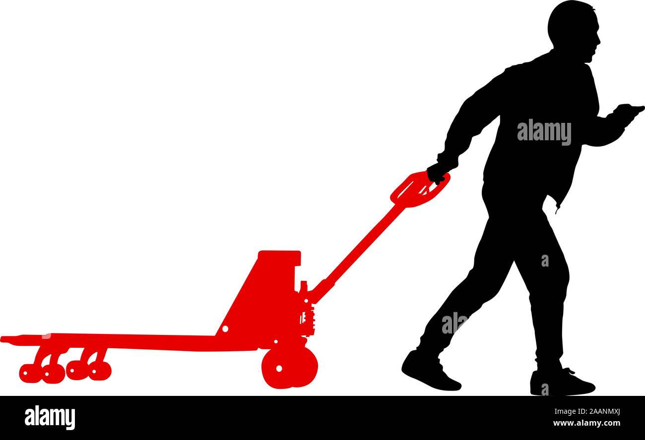 Pushing heavy load Stock Vector Images - Alamy