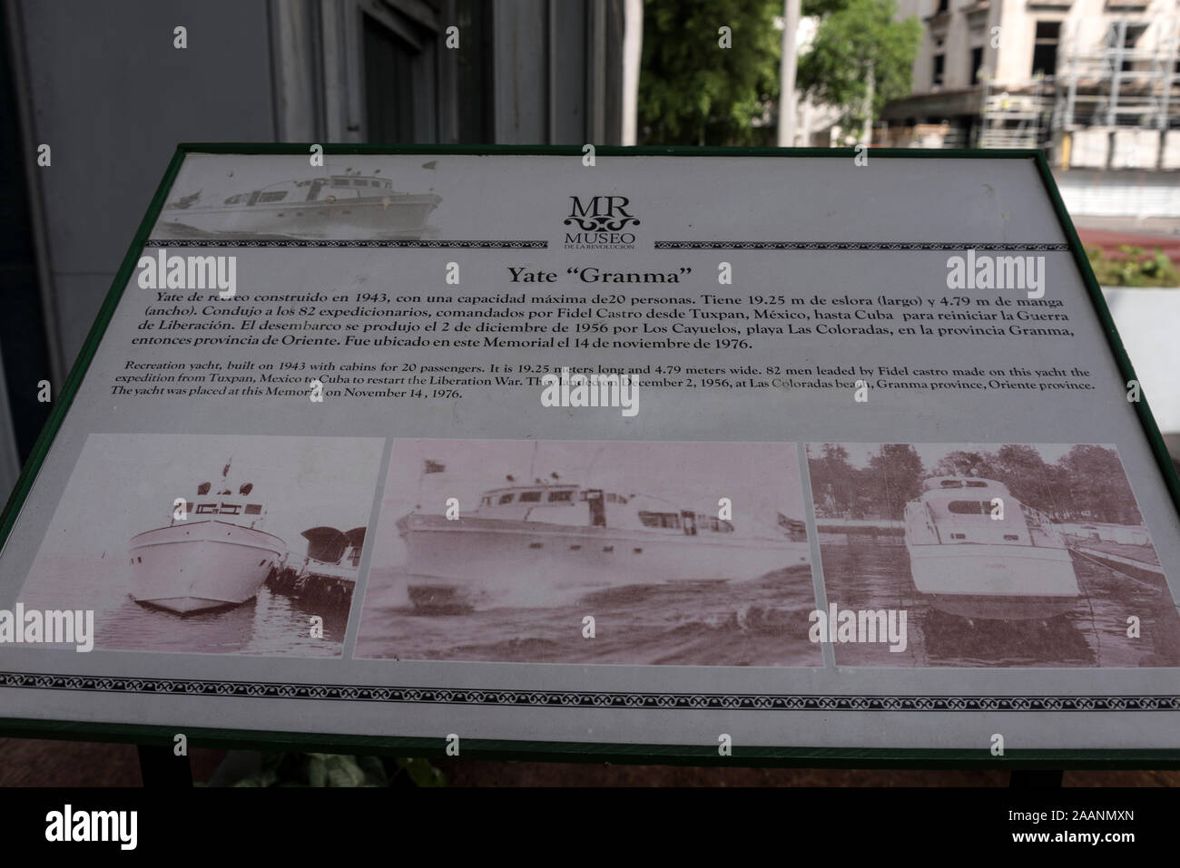 A visitor’s background information display tells the story of the ...