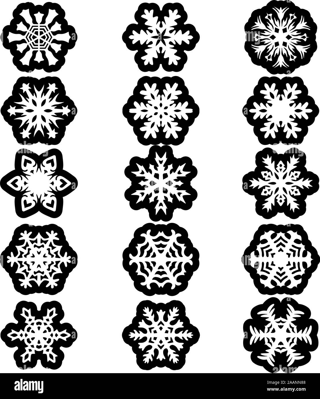Set snowflakes icons on white background, vector illustration Stock Vector Image & Art - Alamy