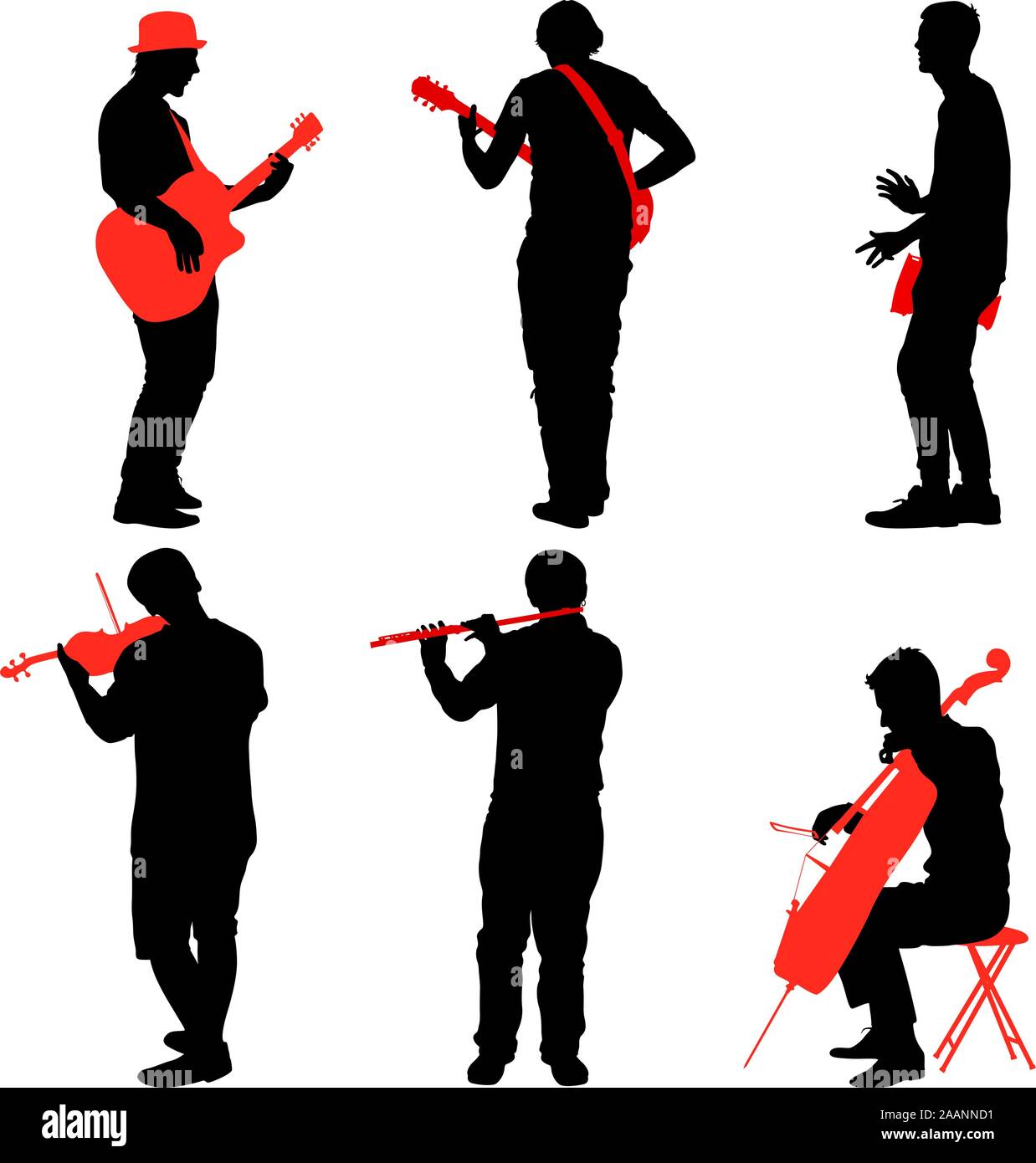Black man street musician guitar Stock Vector Images - Alamy