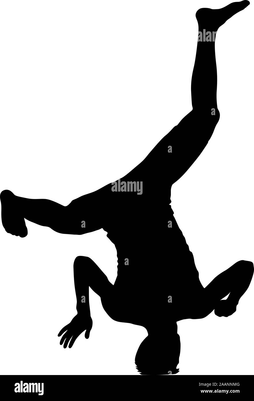 Black Silhouettes breakdancer on a white background Stock Vector Image ...