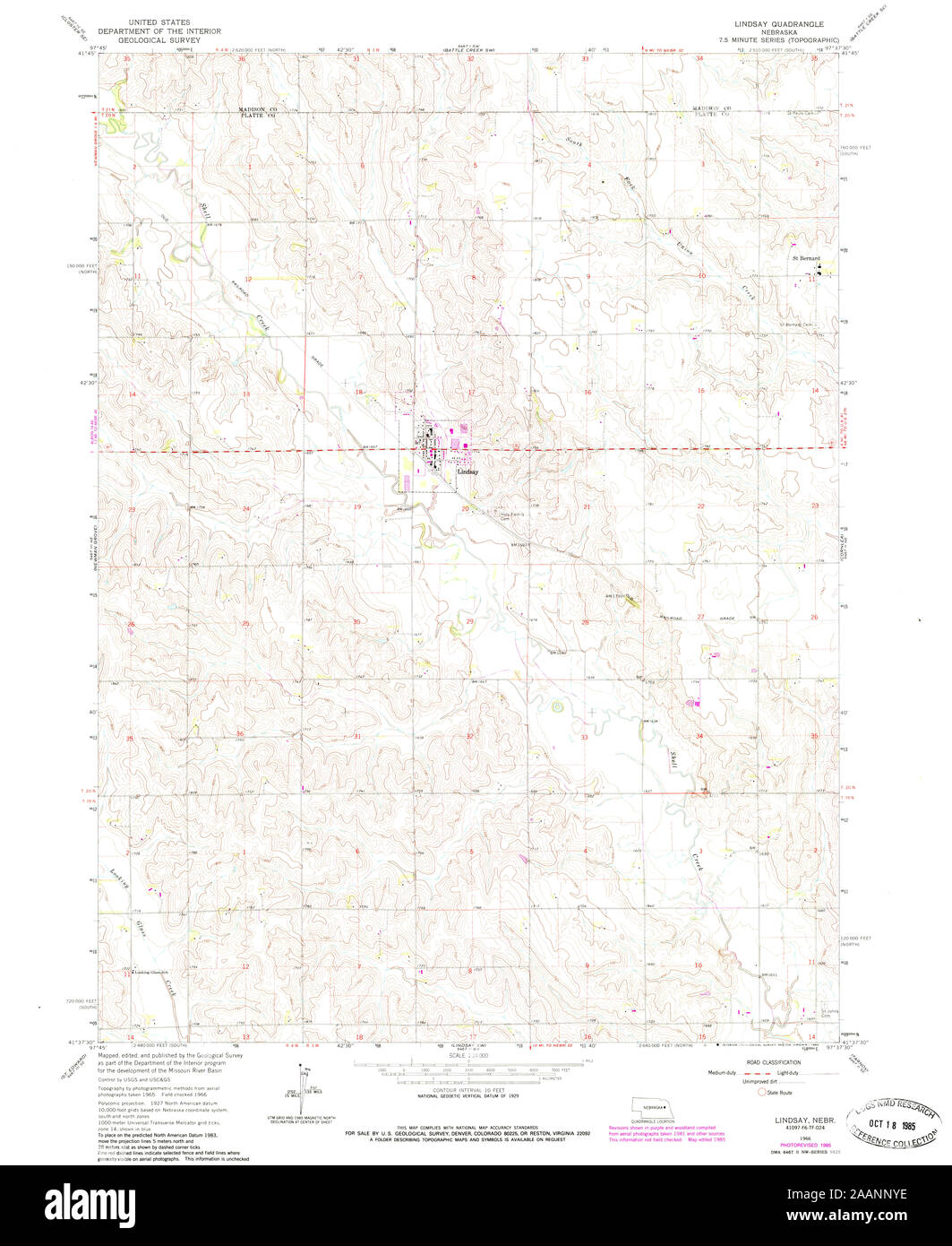 Map of lindsay hi-res stock photography and images - Alamy