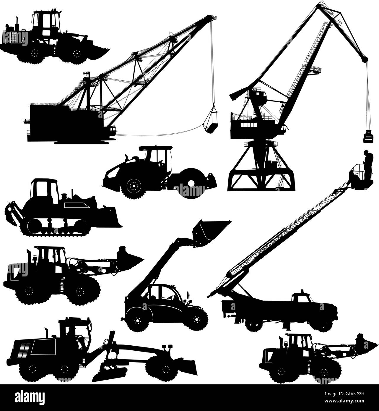 Construction Equipment Black And White