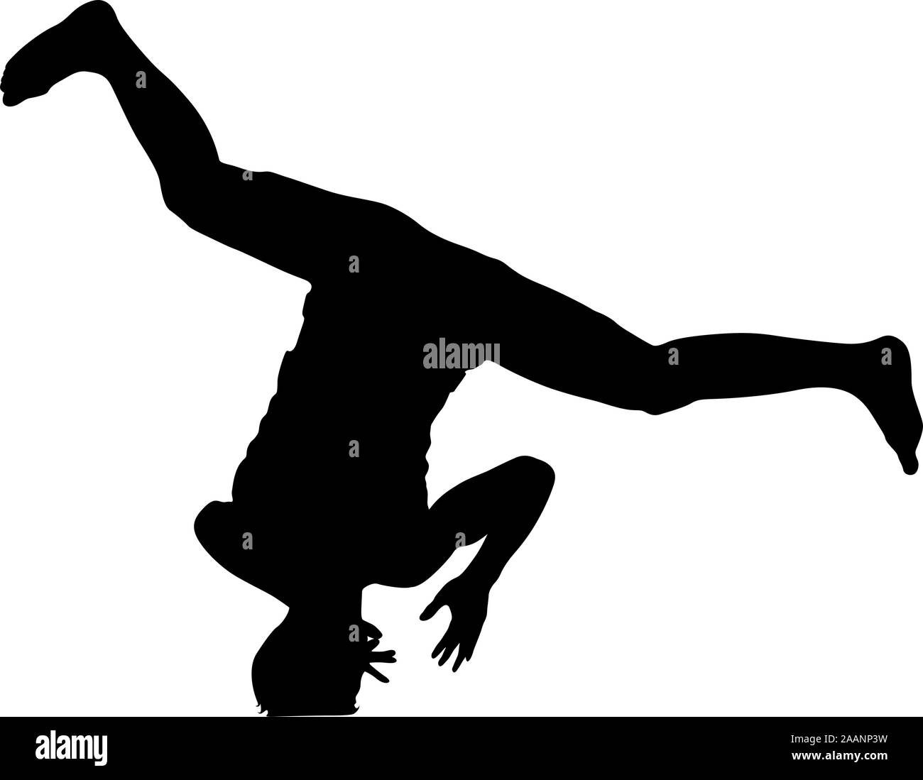 Black Silhouettes breakdancer on a white background Stock Vector Image ...