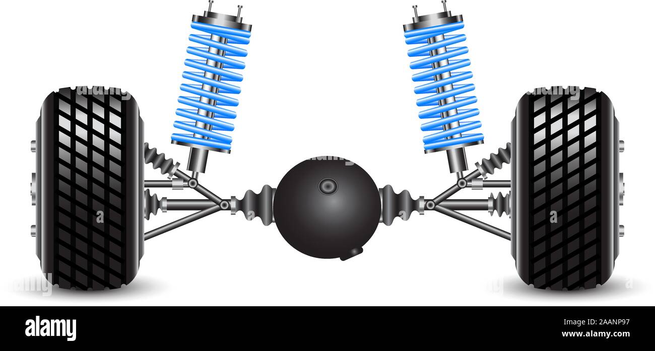 Rear suspension of the car springs and differential Stock Vector Image ...
