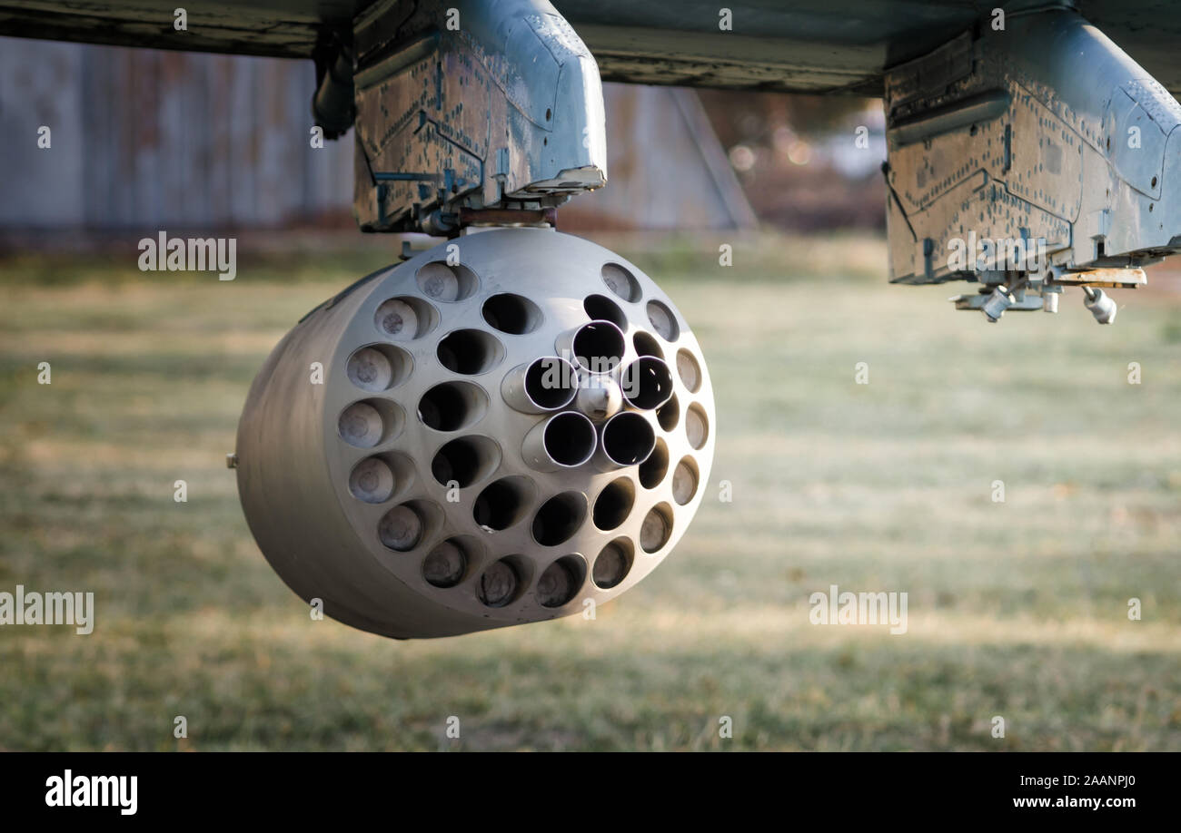 rocket launcher weapon military army helicopter fighter close up Stock ...