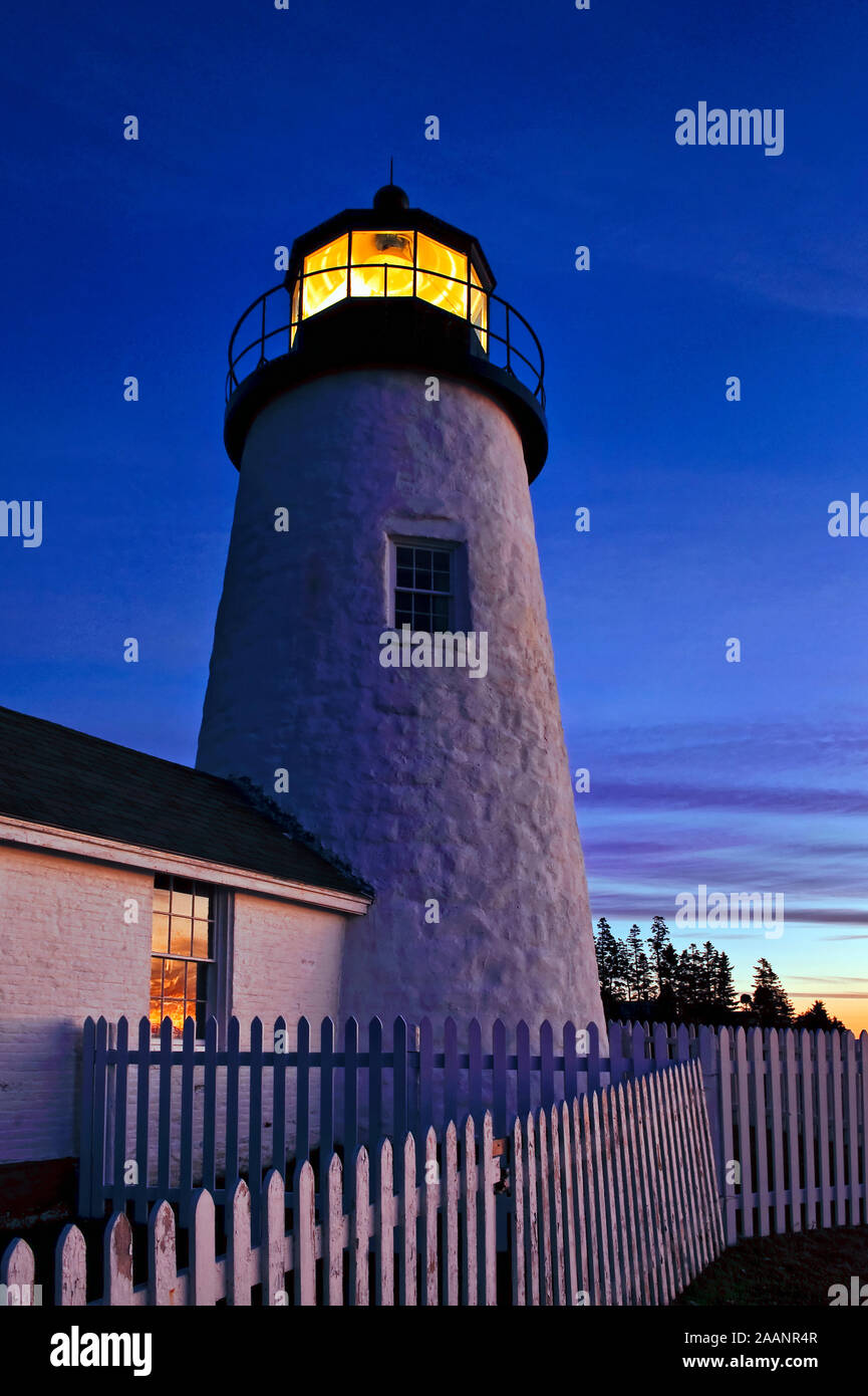 Pemaquid Point Light Station, Muscongus Bay, Bristol, Maine, USA Stock ...