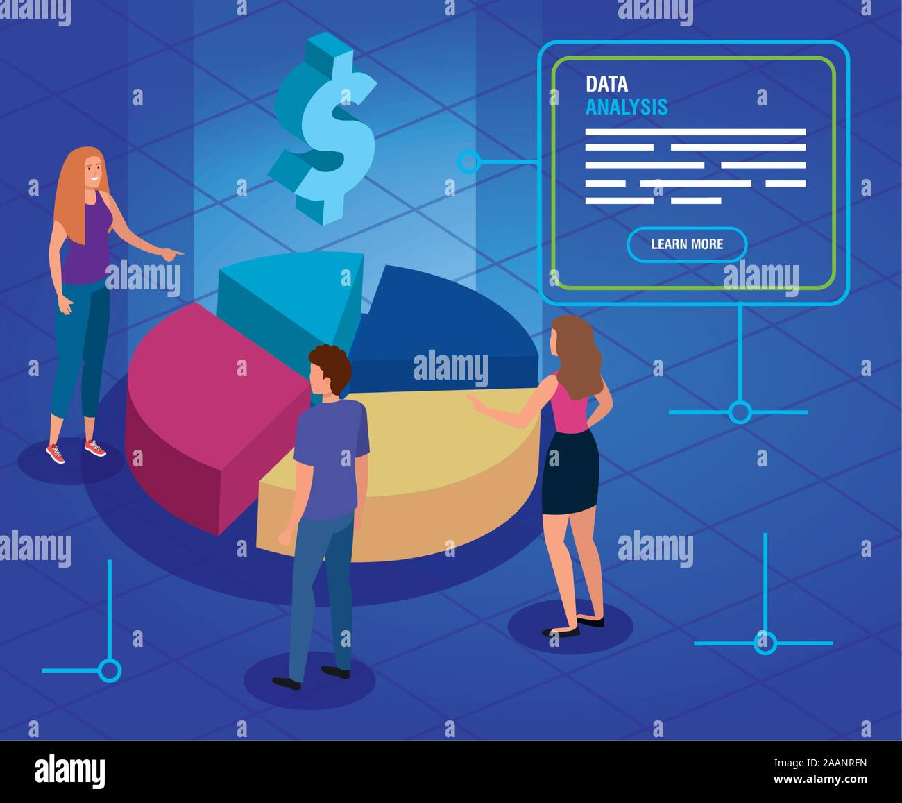 business people with data analysis Stock Vector Image & Art - Alamy