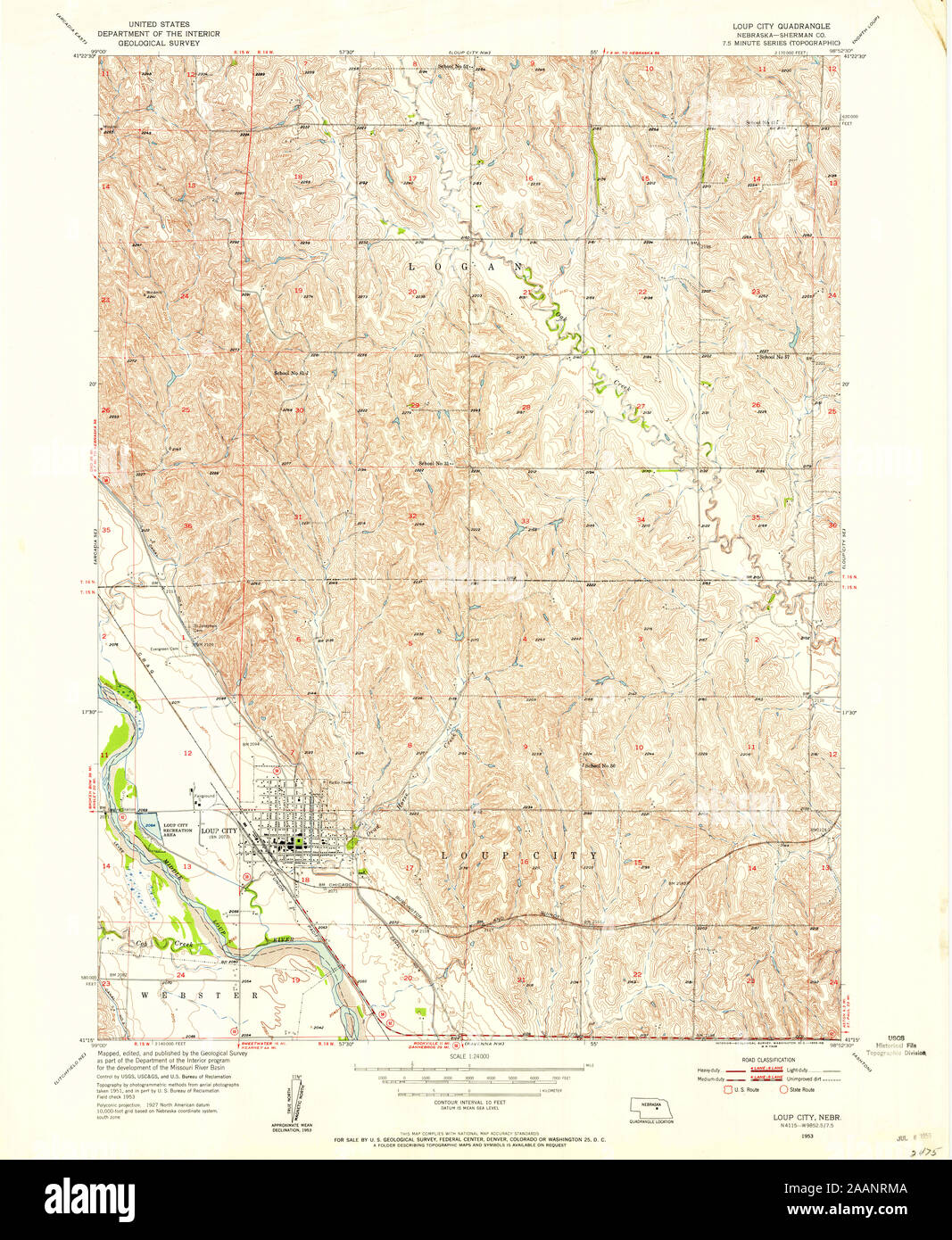 Map of loup nebraska hi-res stock photography and images - Alamy