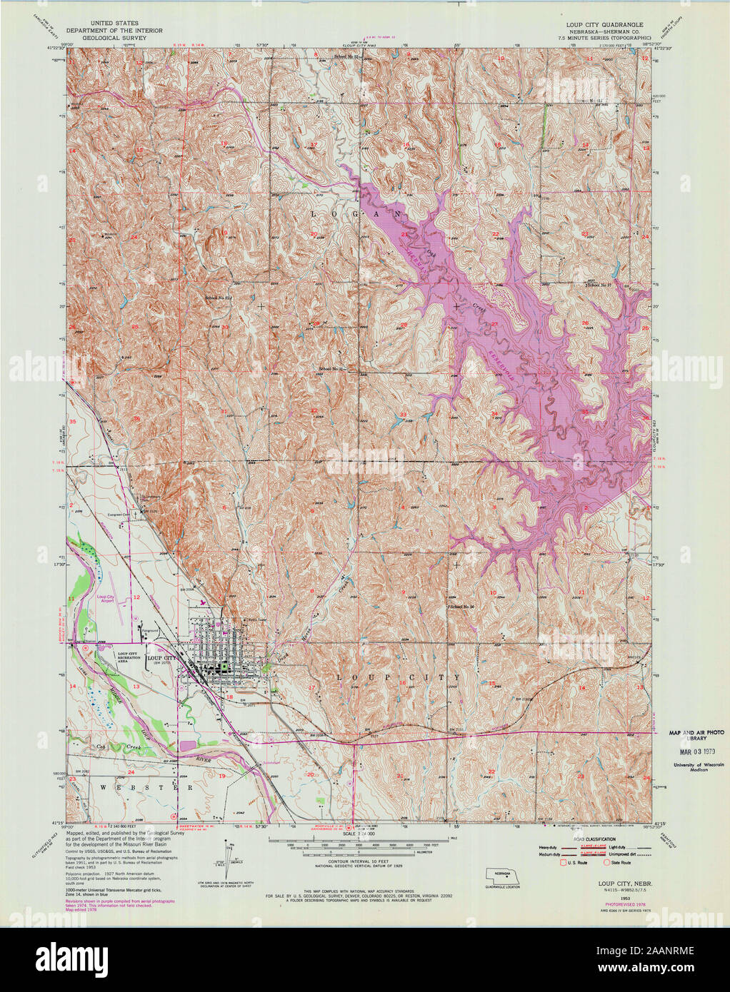 Map of loup nebraska hi-res stock photography and images - Alamy