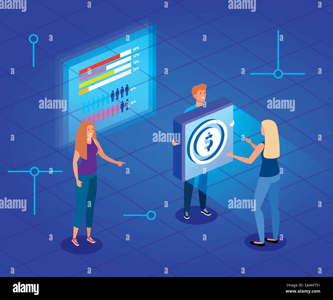 business people with data analysis Stock Vector Image & Art - Alamy