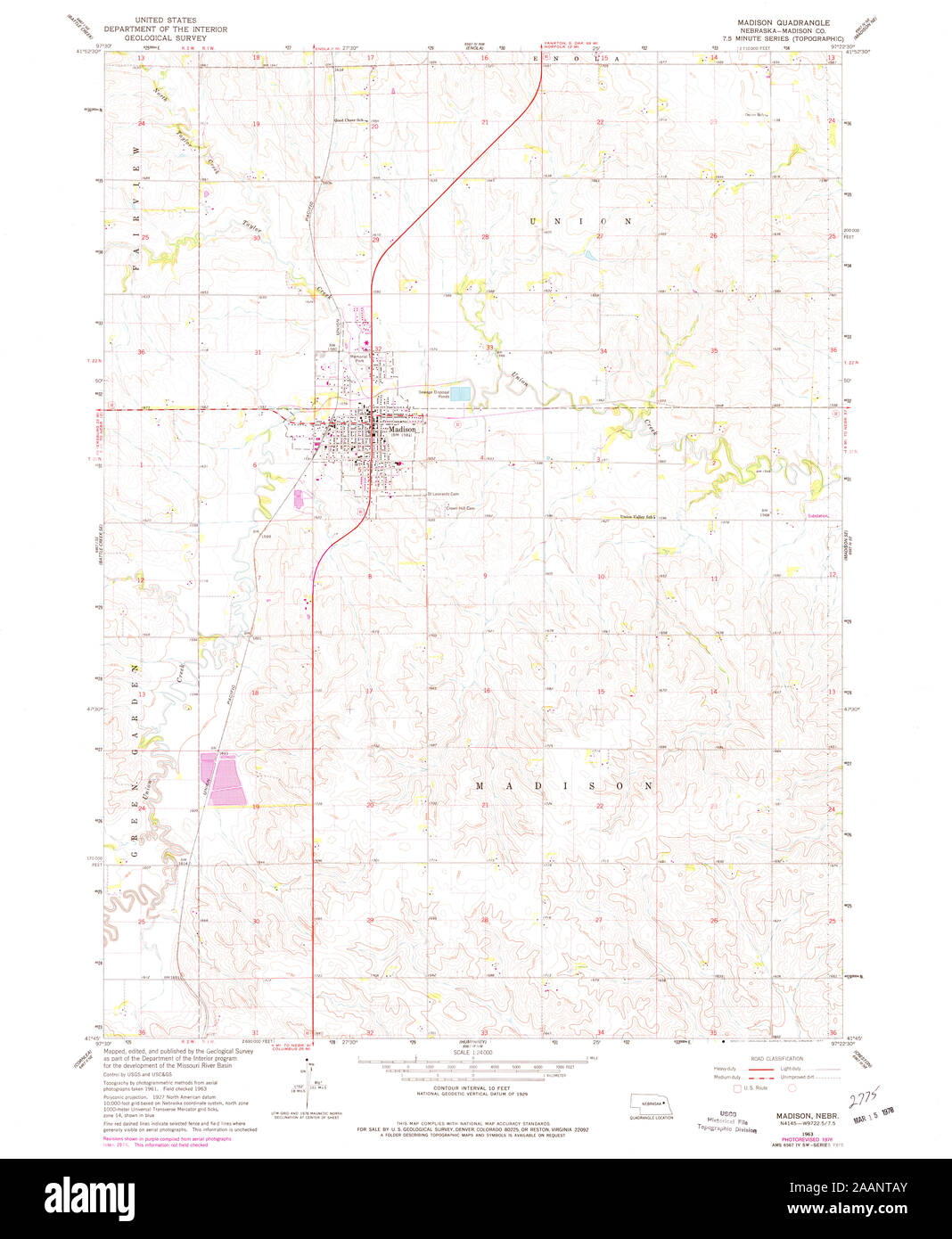 Madison nebraska map hi-res stock photography and images - Alamy