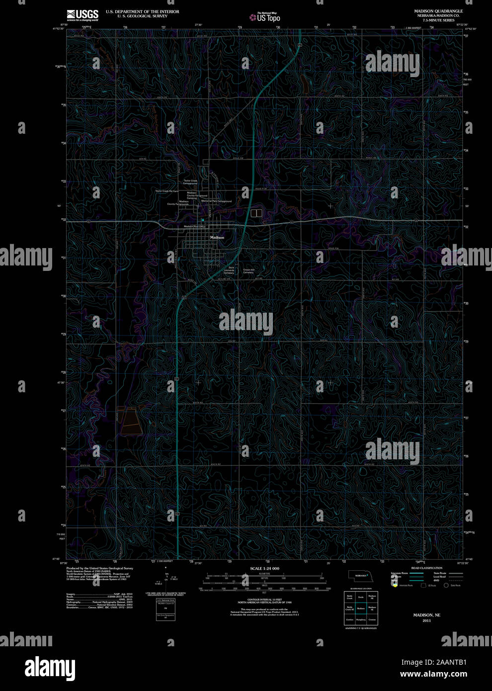 Map of madison nebraska hi-res stock photography and images - Alamy