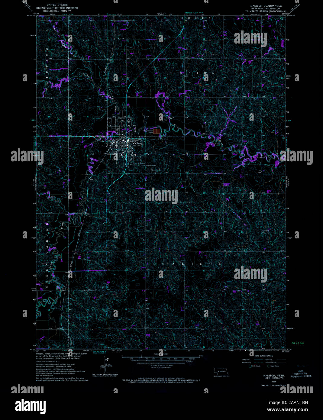 Madison nebraska map hi-res stock photography and images - Alamy