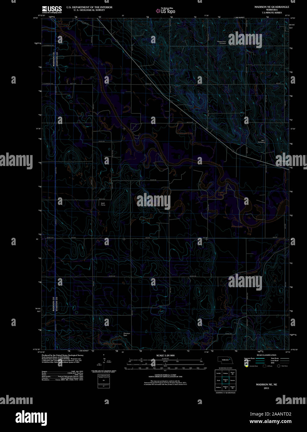 Map of madison nebraska hi-res stock photography and images - Alamy