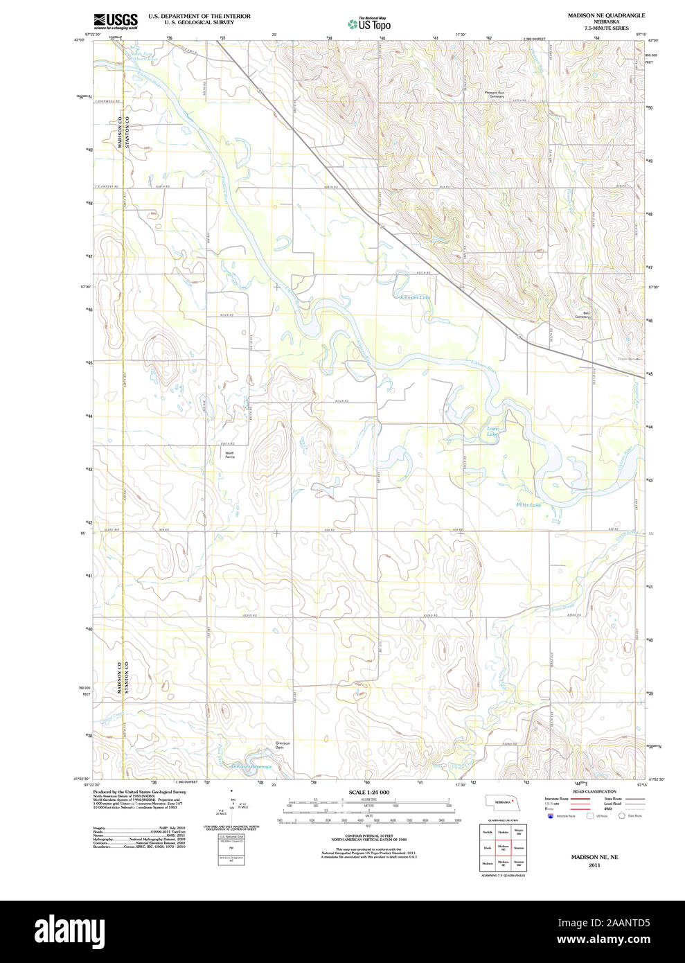 Madison nebraska map hi-res stock photography and images - Alamy