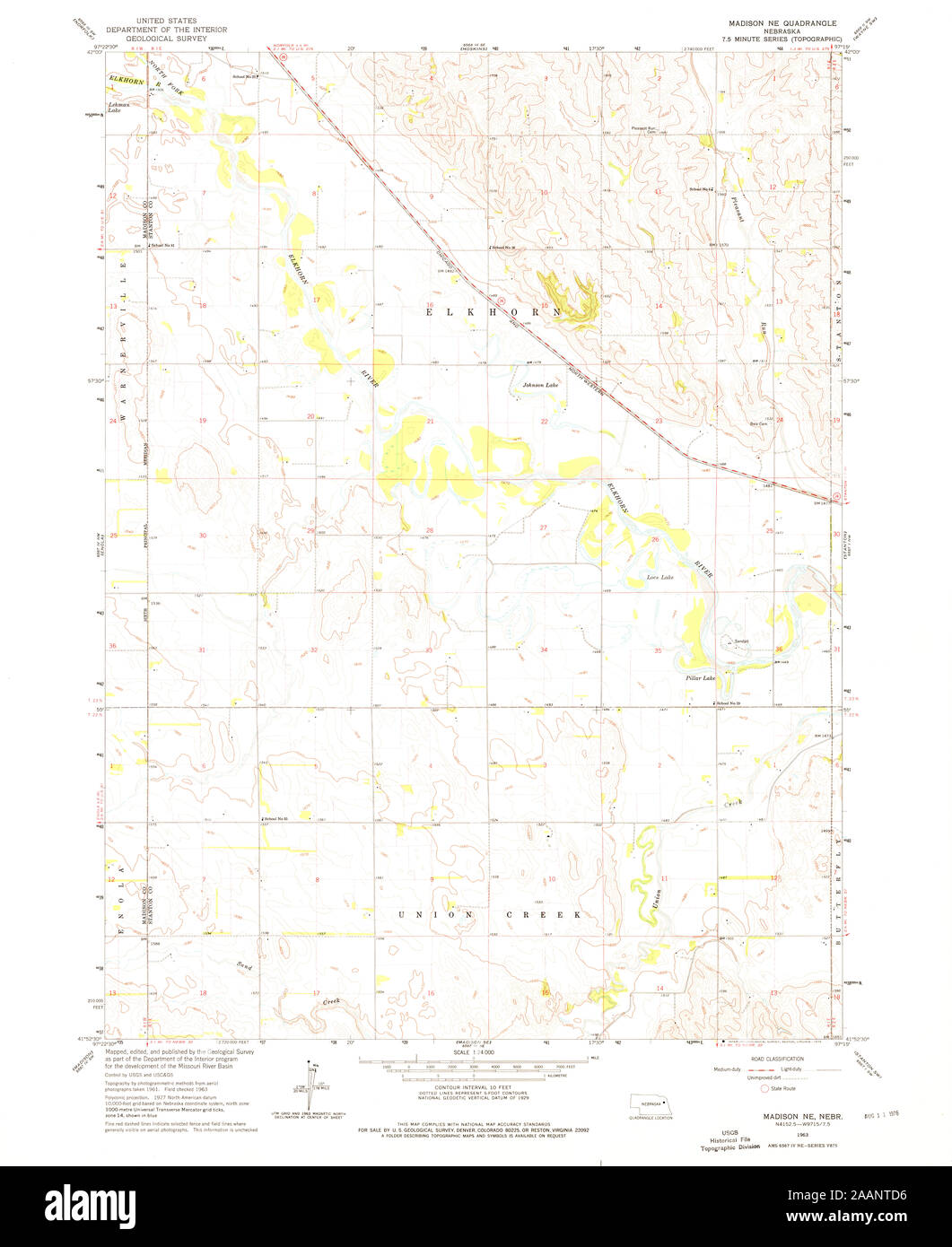 Madison nebraska map hi-res stock photography and images - Alamy