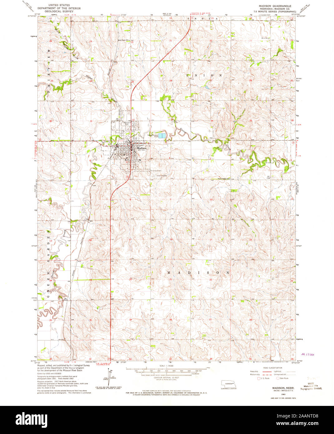 Madison nebraska map hi-res stock photography and images - Alamy