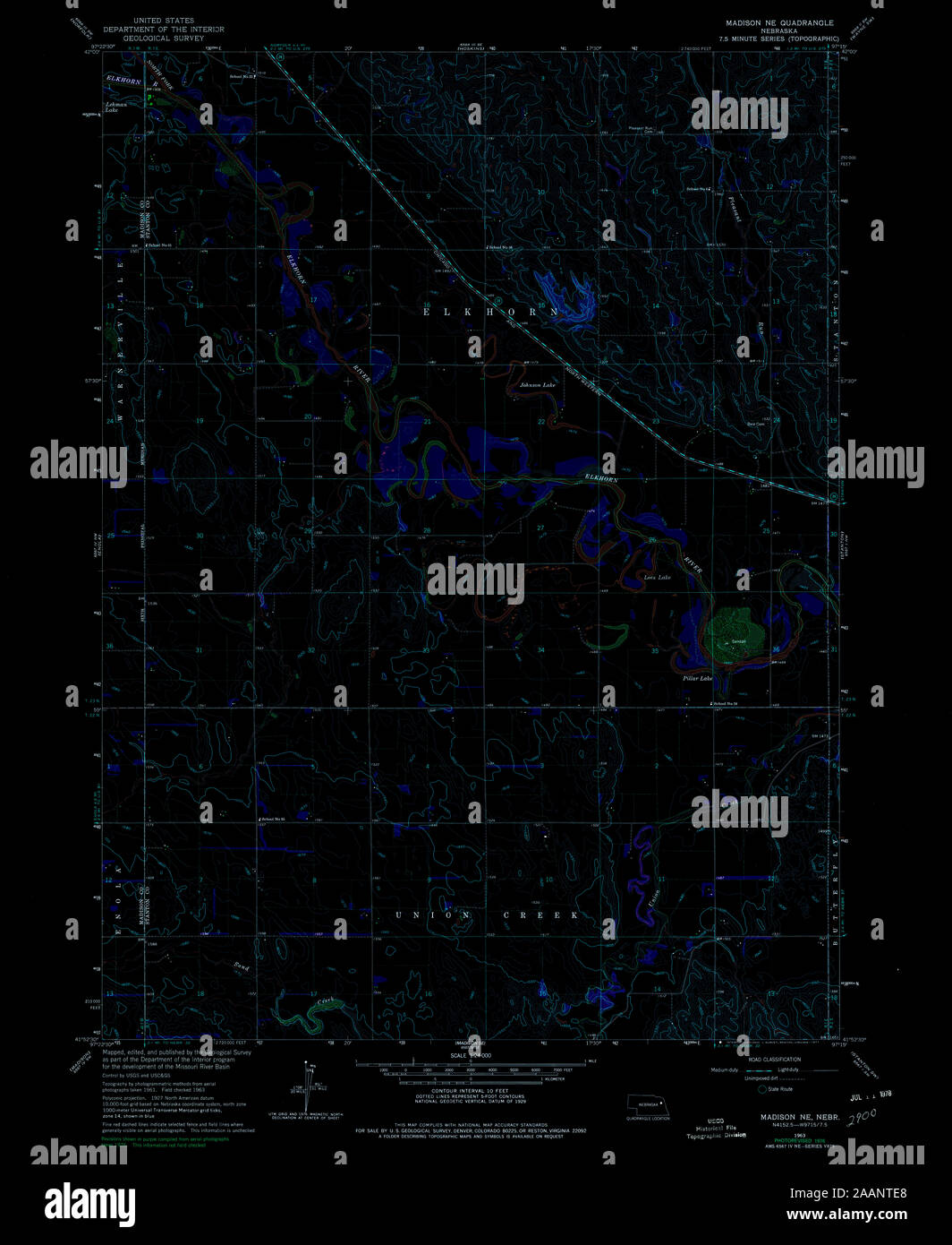 Madison nebraska map hi-res stock photography and images - Alamy