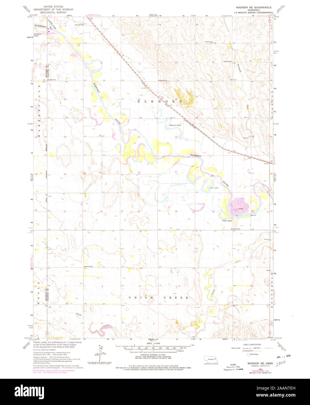 Madison nebraska map hi-res stock photography and images - Alamy