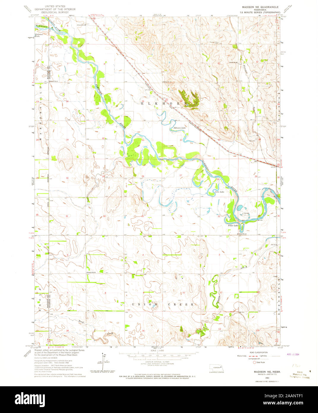 Map of madison nebraska hi-res stock photography and images - Alamy