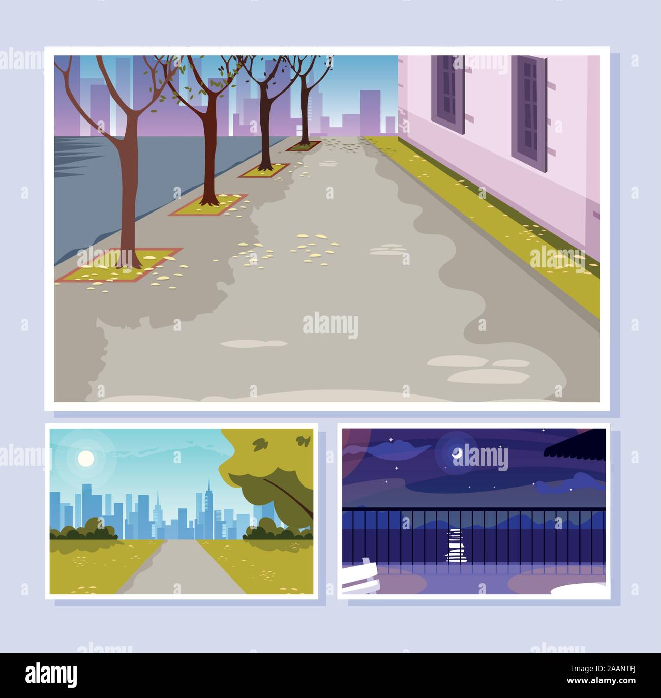urban street scenes set of icons vector illustration design Stock ...